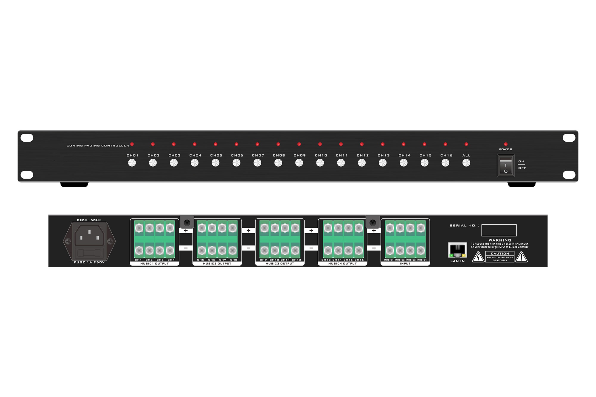 16 Channel Matrix Partition for PA System