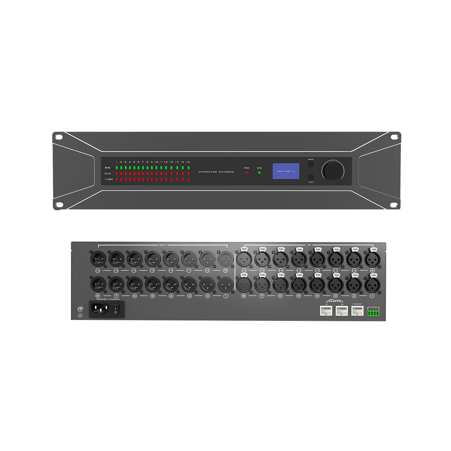 16 Channel Dante Audio Interface