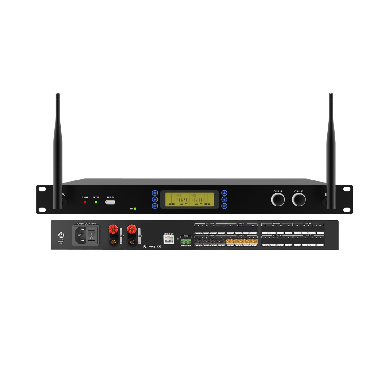4CH DSP amplifier with 2CH Wireless microphone